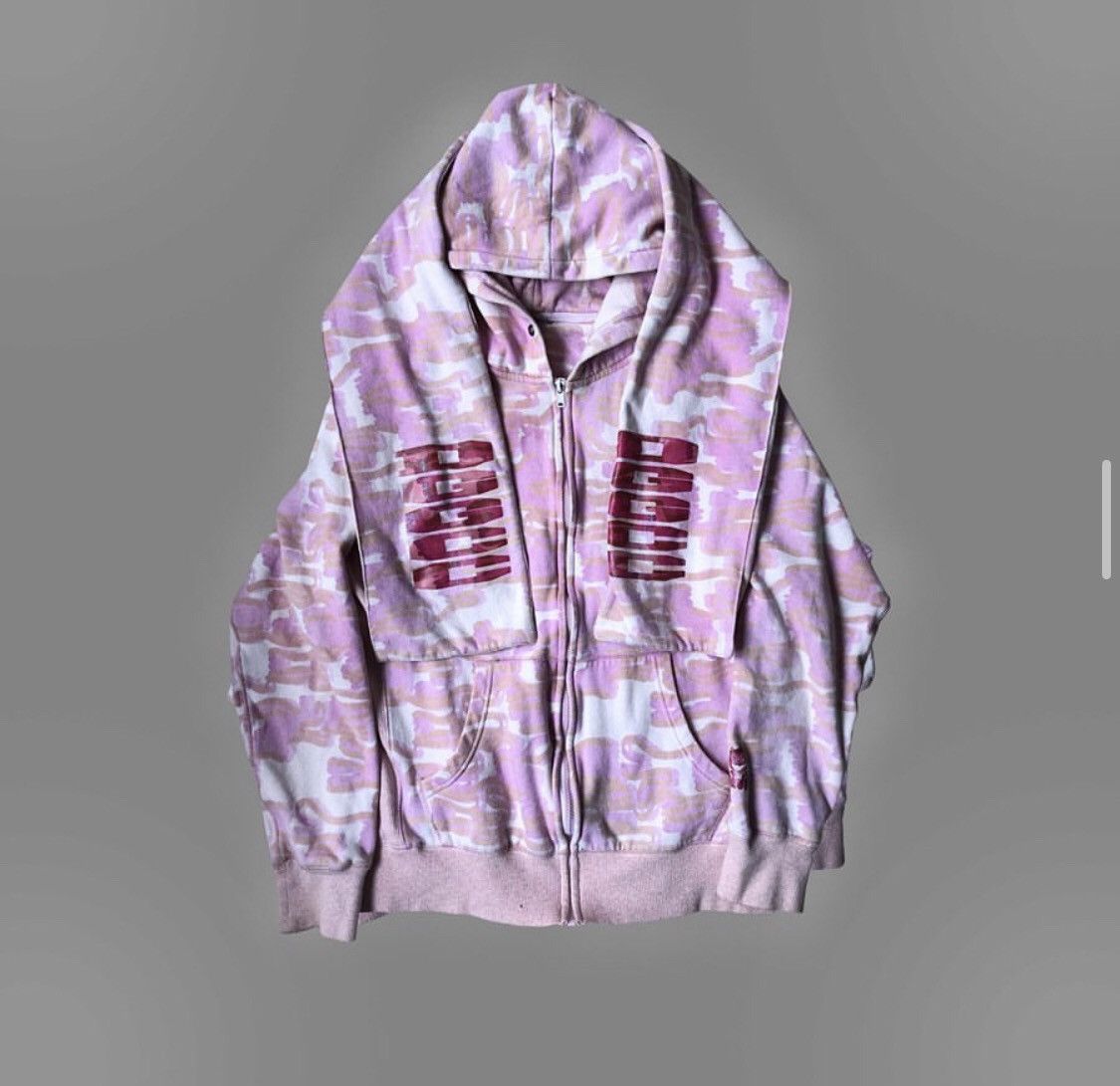 Sad Boys 1 of 1 drain gang sbe camo hoodie with scarf | Grailed