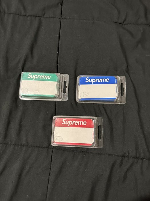 Supreme Supreme name tag sticker set | Grailed