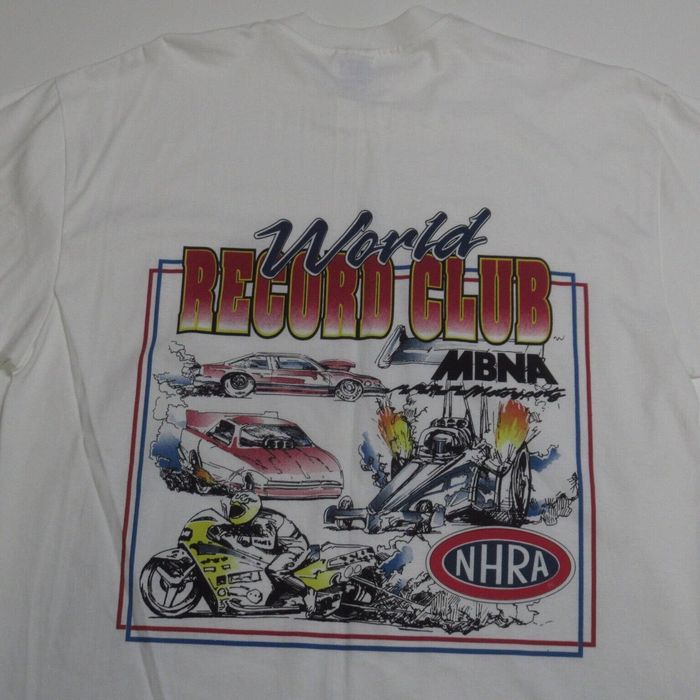 Hanes Vintage 90s MBNA NHRA T-Shirt World Record Club Drag Racing | Grailed