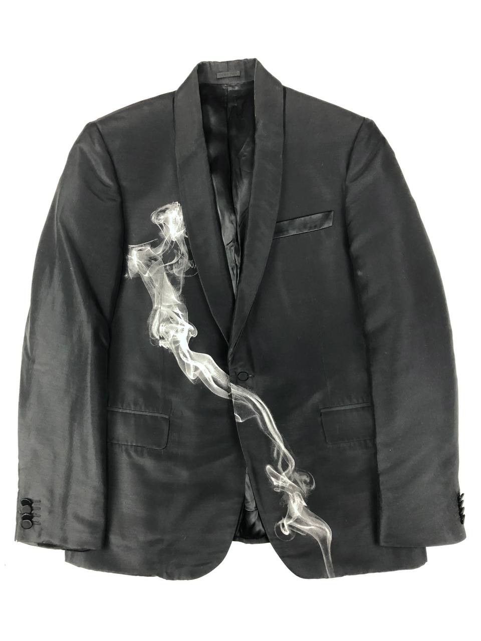 Alexander McQueen iconic SS09 jacquard smoke tuxedo blazer with shawl ...
