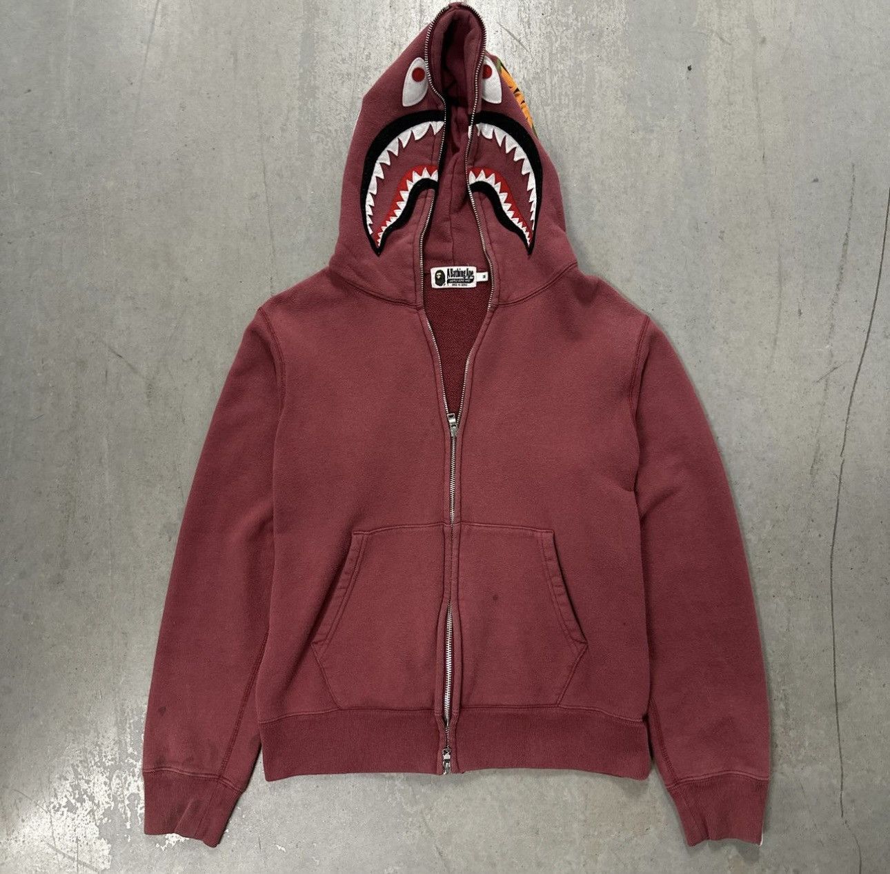 Bape Red Bape Shark Hoodie | Grailed