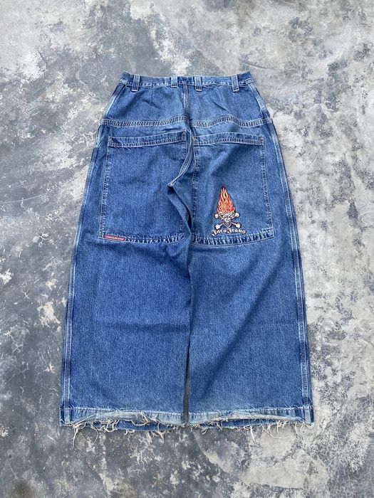 Vintage 90s JNCO Jeans Skull Super Baggy Rave Denim Jeans | Grailed