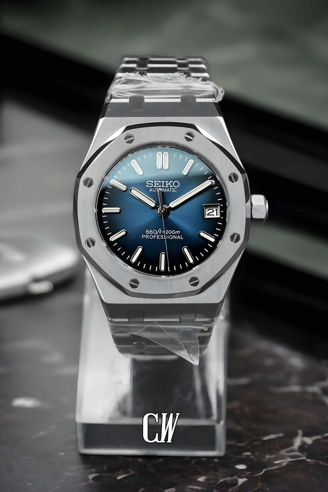 Custom Seiko mod royal oak jumbo automatic watch | Grailed