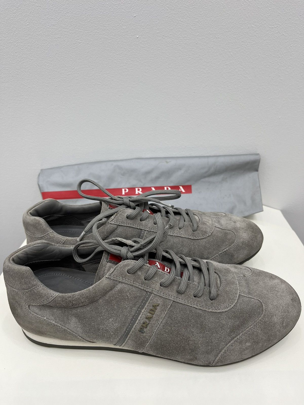 Prada Prada Red Label Leather Suede Sneakers | Grailed