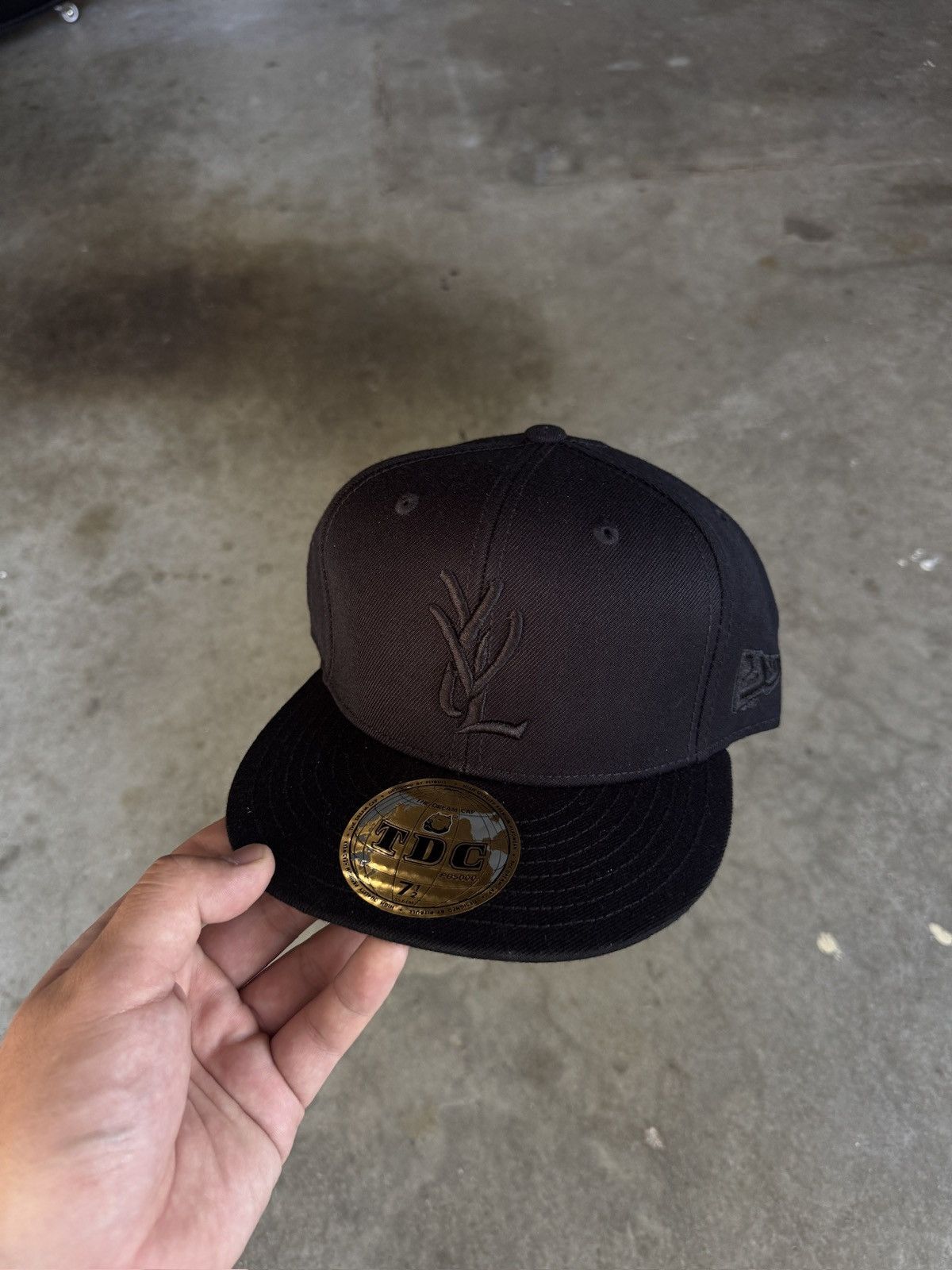 Playboi Carti 7 1/2 Playboi Carti YVL Fitted Hat Black on Black | Grailed