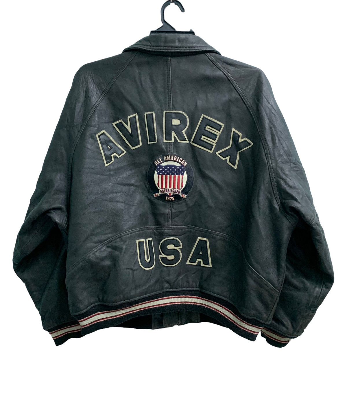 Avirex × Avirex Varsity Jacket × Leather Jacket 🔥Icon Leather Vintage ...