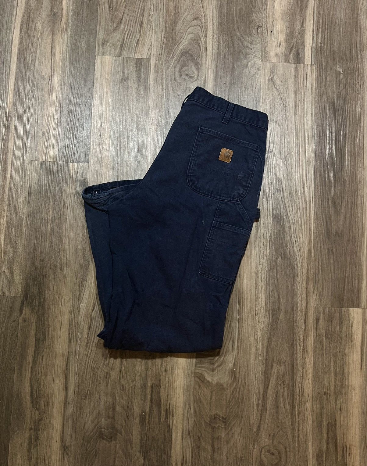 Carhartt Carhartt Distressed Carpenter Cargo Pants Navy Dungaree Fit ...