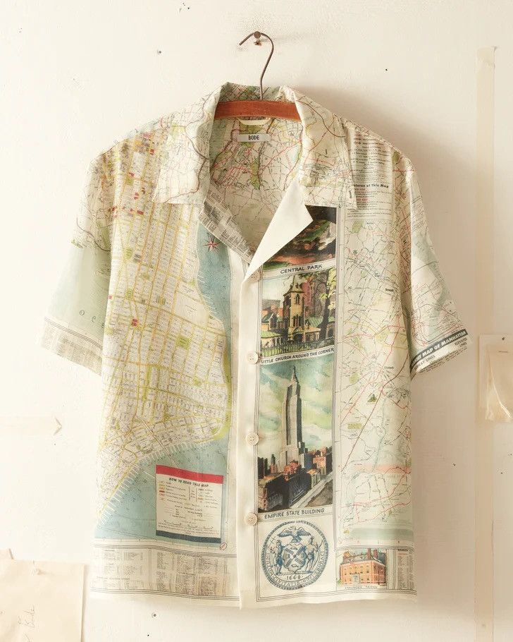 Bode Bode New York City Map Short Sleeve Shirt | Grailed