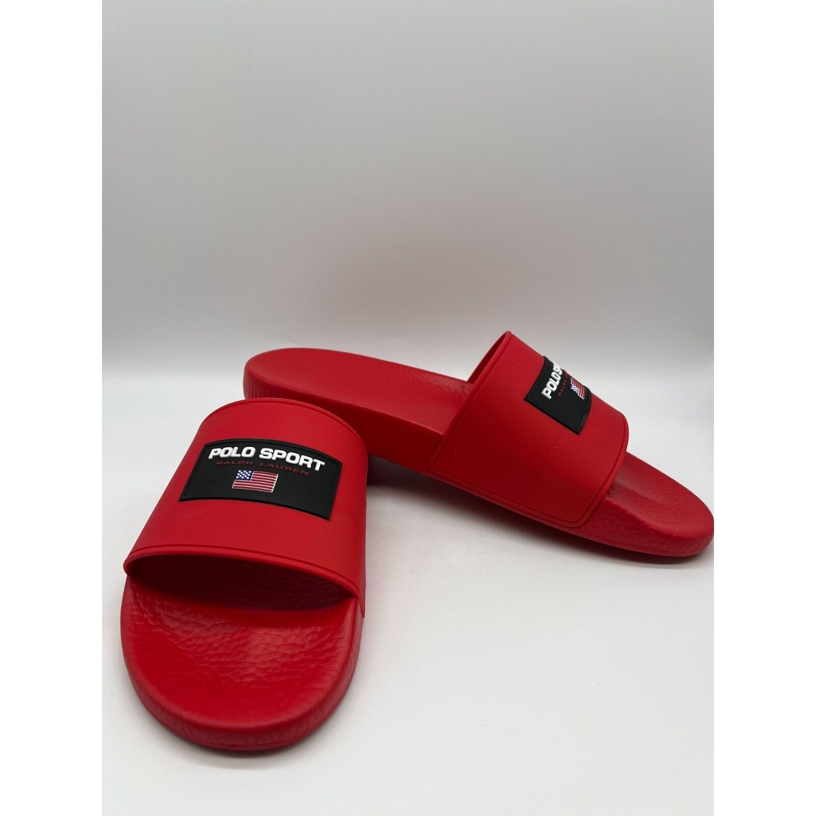 Polo Ralph Lauren Polo Sport Ralph Lauren Men's Slides Red Logo Flag ...