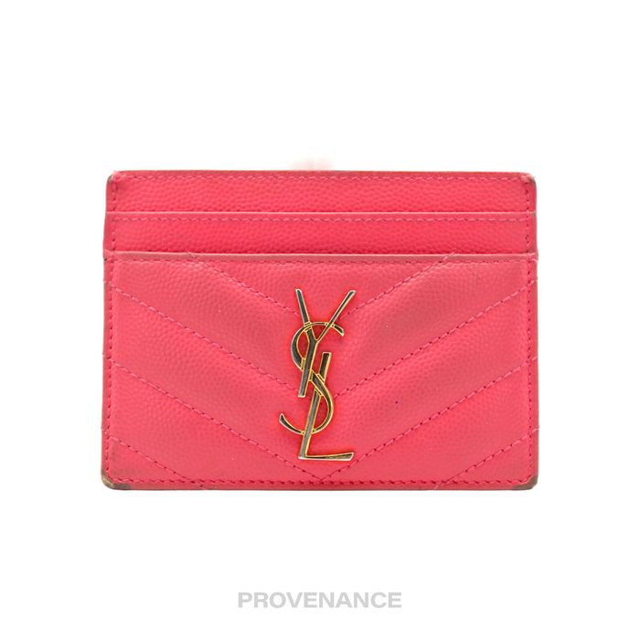 Saint Laurent Paris 🔴 SLP YSL Cardholder Wallet - Pink Leather | Grailed