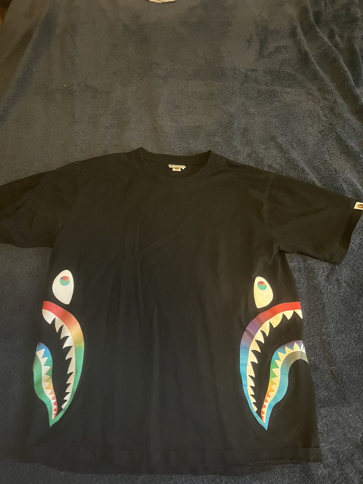 Bape BAPE Rainbow Side Shark Tee 'Black' | Grailed