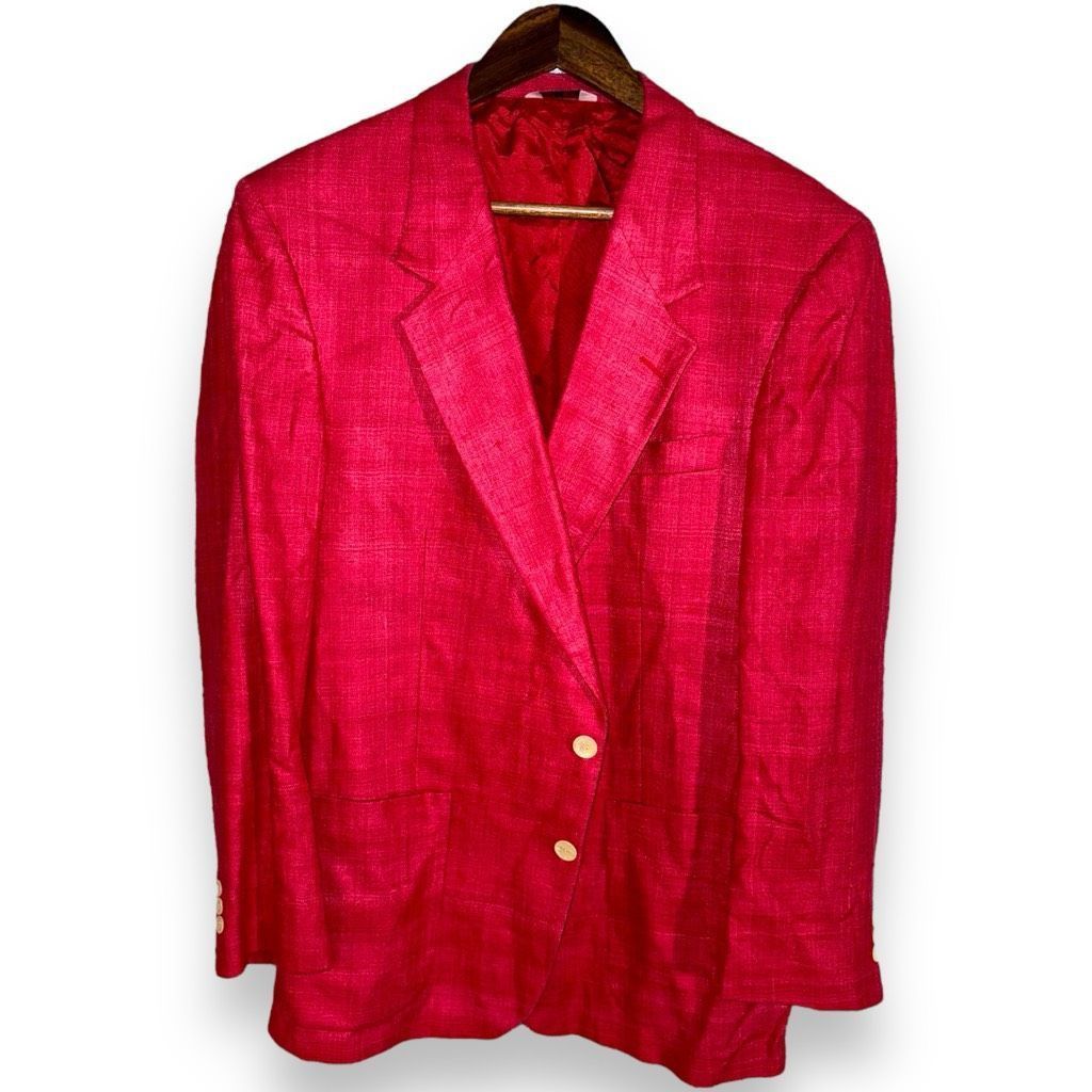 Bert Pulitzer 70s Bert Pulitzer Red Silk Sport Coat Size 42R | Grailed