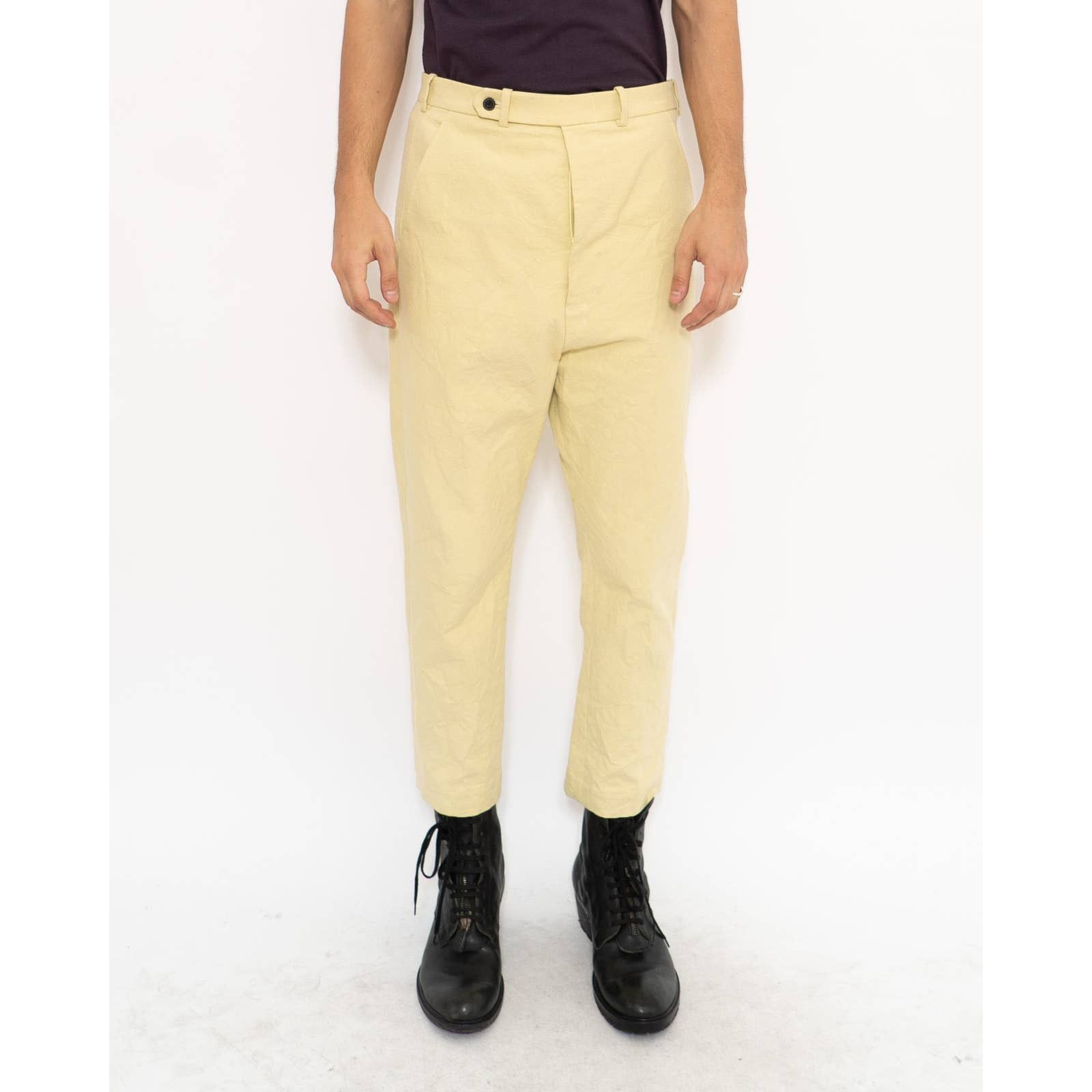 Haider Ackermann FW19 Crystall Yellow Low Crotch Trousers Sample | Grailed
