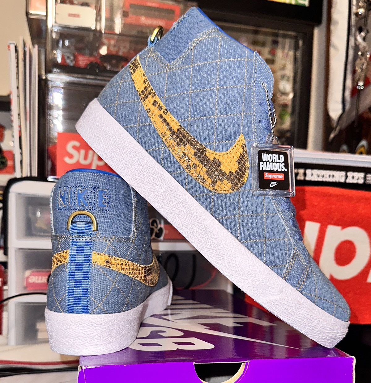 Supreme FW22 Supreme Nike SB Zoom Blazer Mid Denim Blue QS Size 8.5 ...