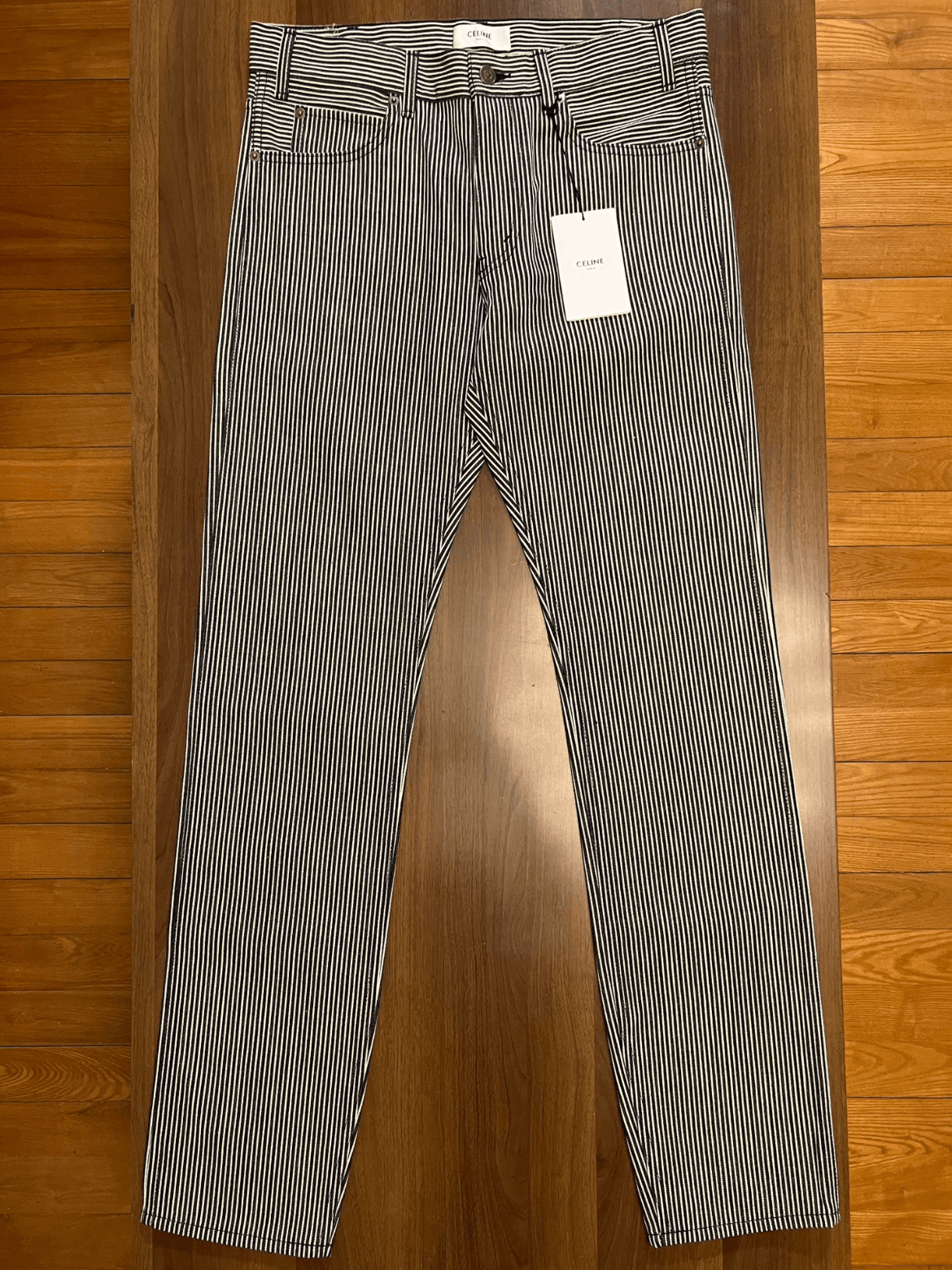 Celine × Hedi Slimane Sz 31 Celine 20SS Stripe Denim | Grailed