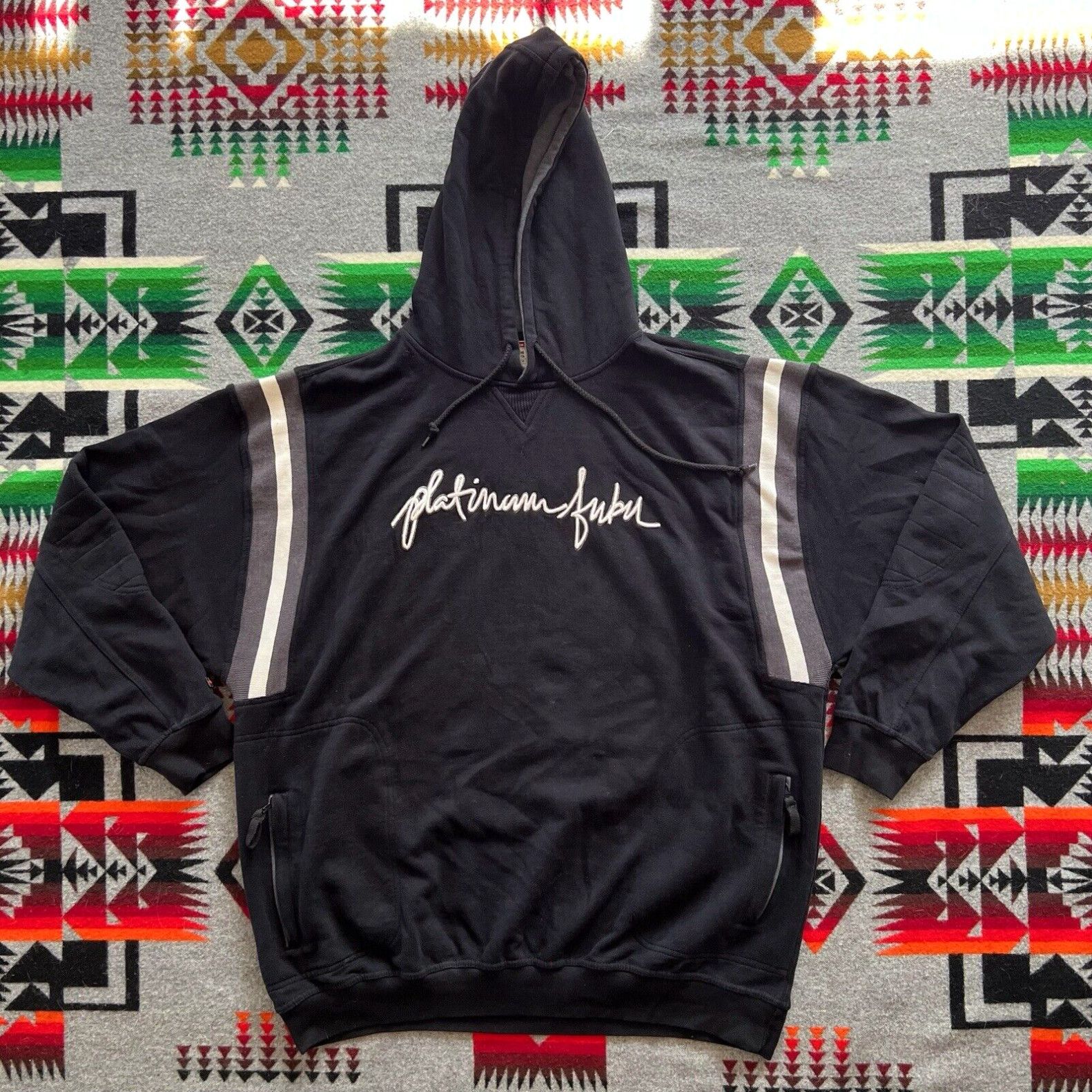 Fubu Vintage Platinum FUBU Hoodie Men’s XL Blue Spell Out Fat Albert Hip Hop 90s | Grailed