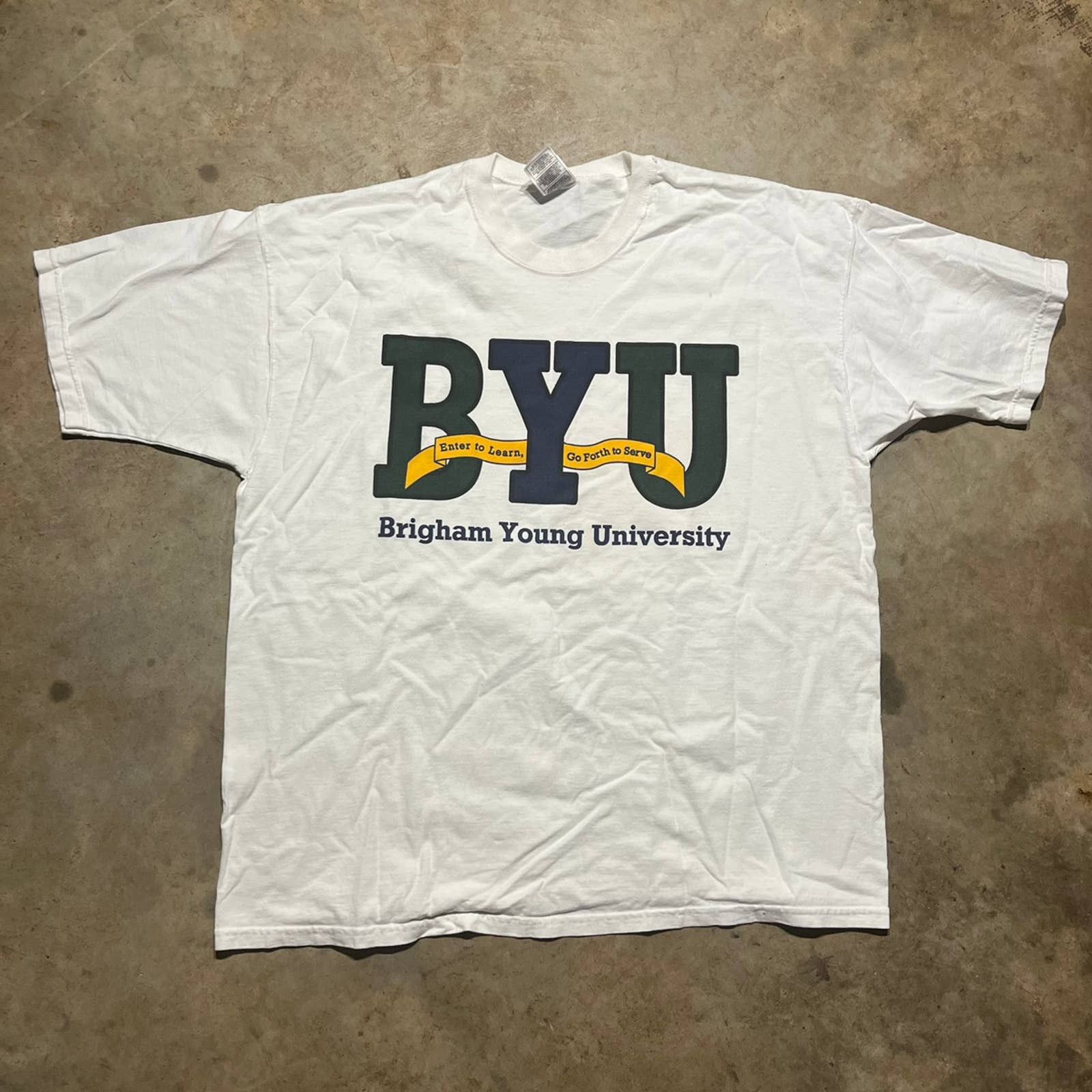 Made In Usa × Vintage Vintage 90s Brigham Young University BYU White ...