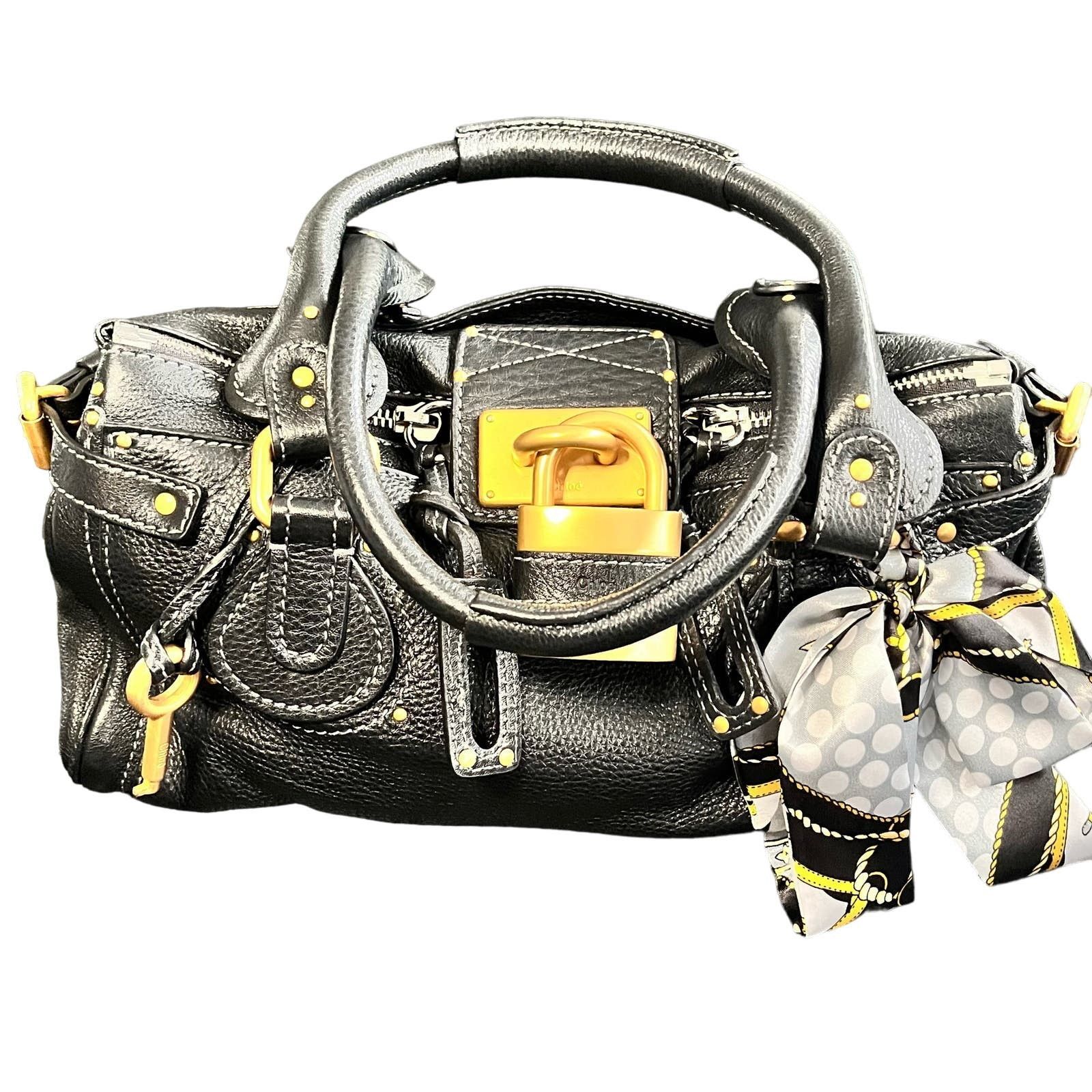 Chloe CHLOE Black Leather Paddington Satchel w/ Lock and Key | Grailed