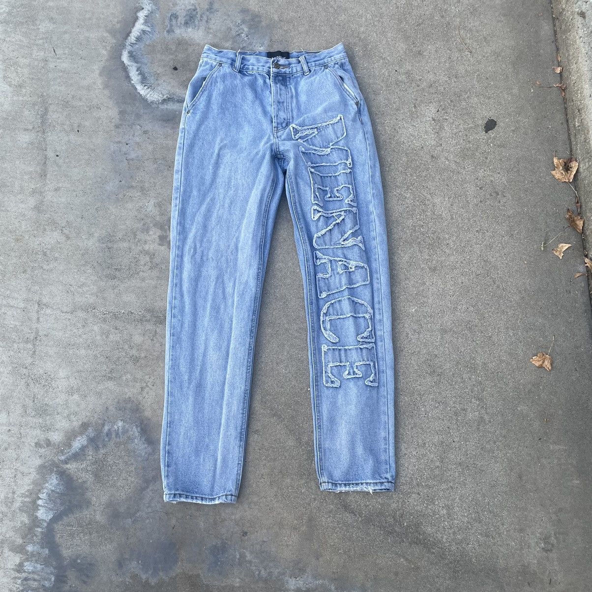 Menace Menace stencil denim | Grailed