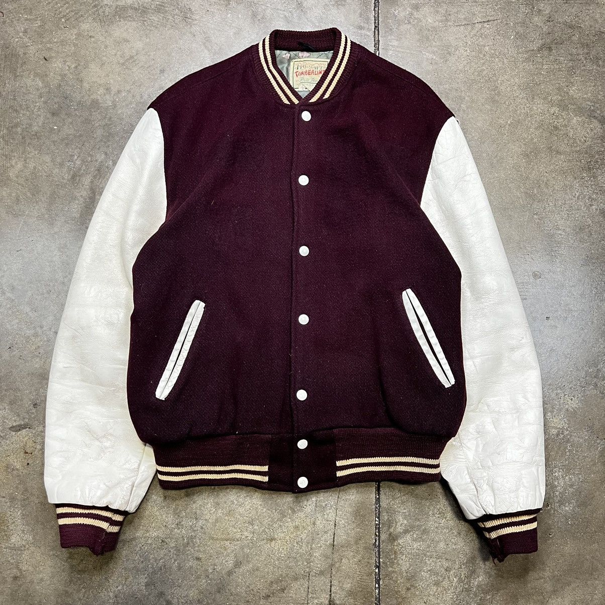 Vintage Vintage 70s Leather Wool Varsity Letterman Jacket Brill Bros