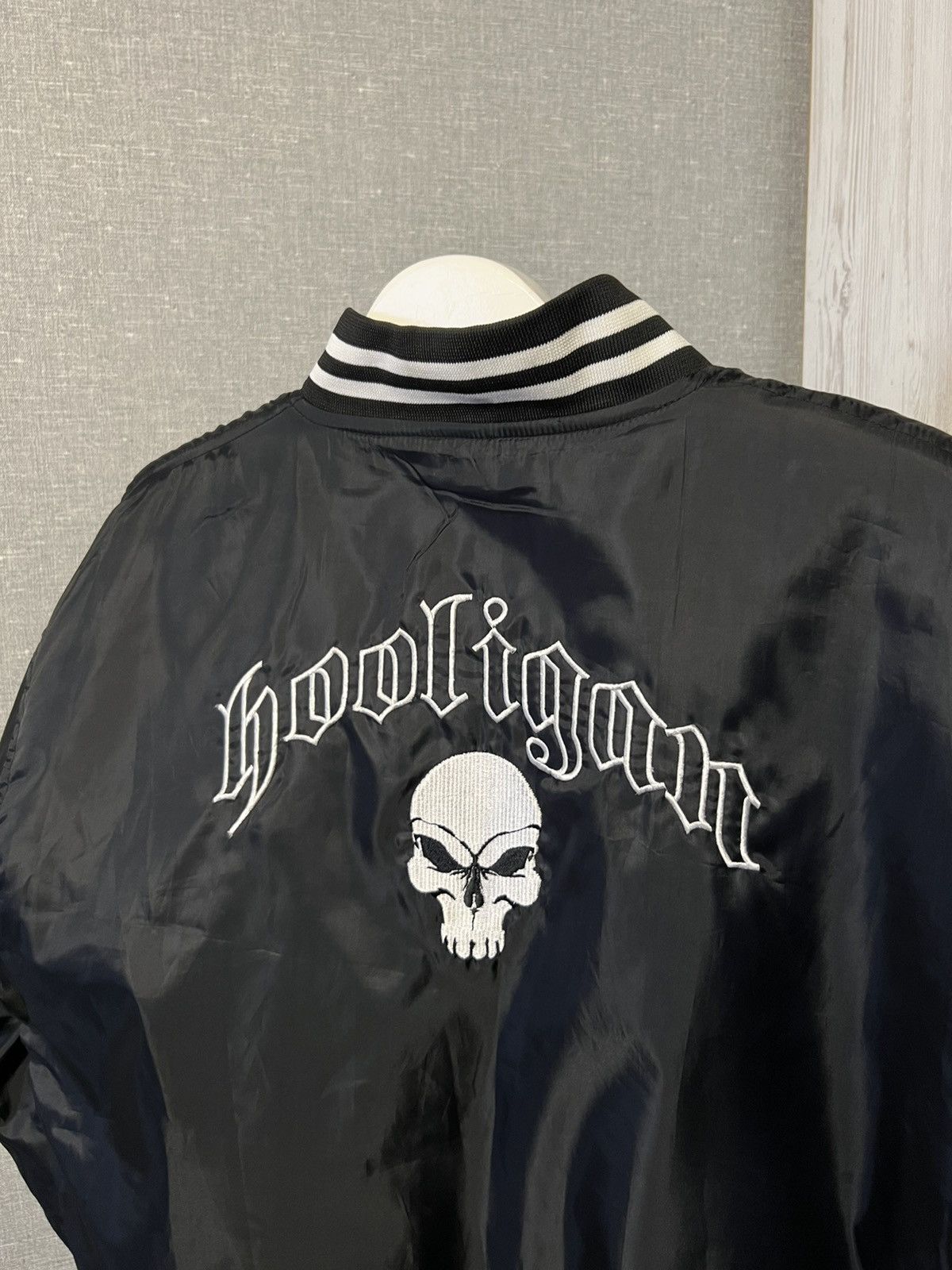 Vintage Rare Hooligan Streetwear Nylon Bomber Jacket Big Logo | Grailed