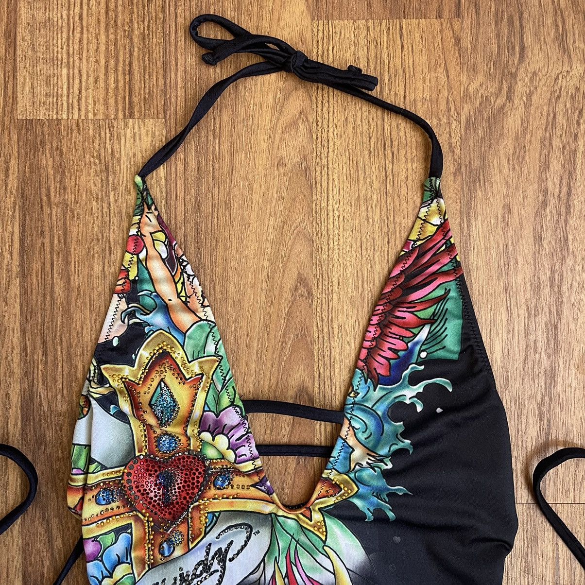 Ed Hardy ED HARDY Vintage Y2K Rare Black Dragon One Piece Swimsuit ...