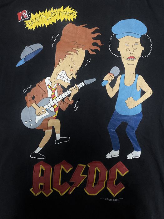 Vintage Vintage Rare 90s Beavis and Butthead AC/DC Tee | Grailed