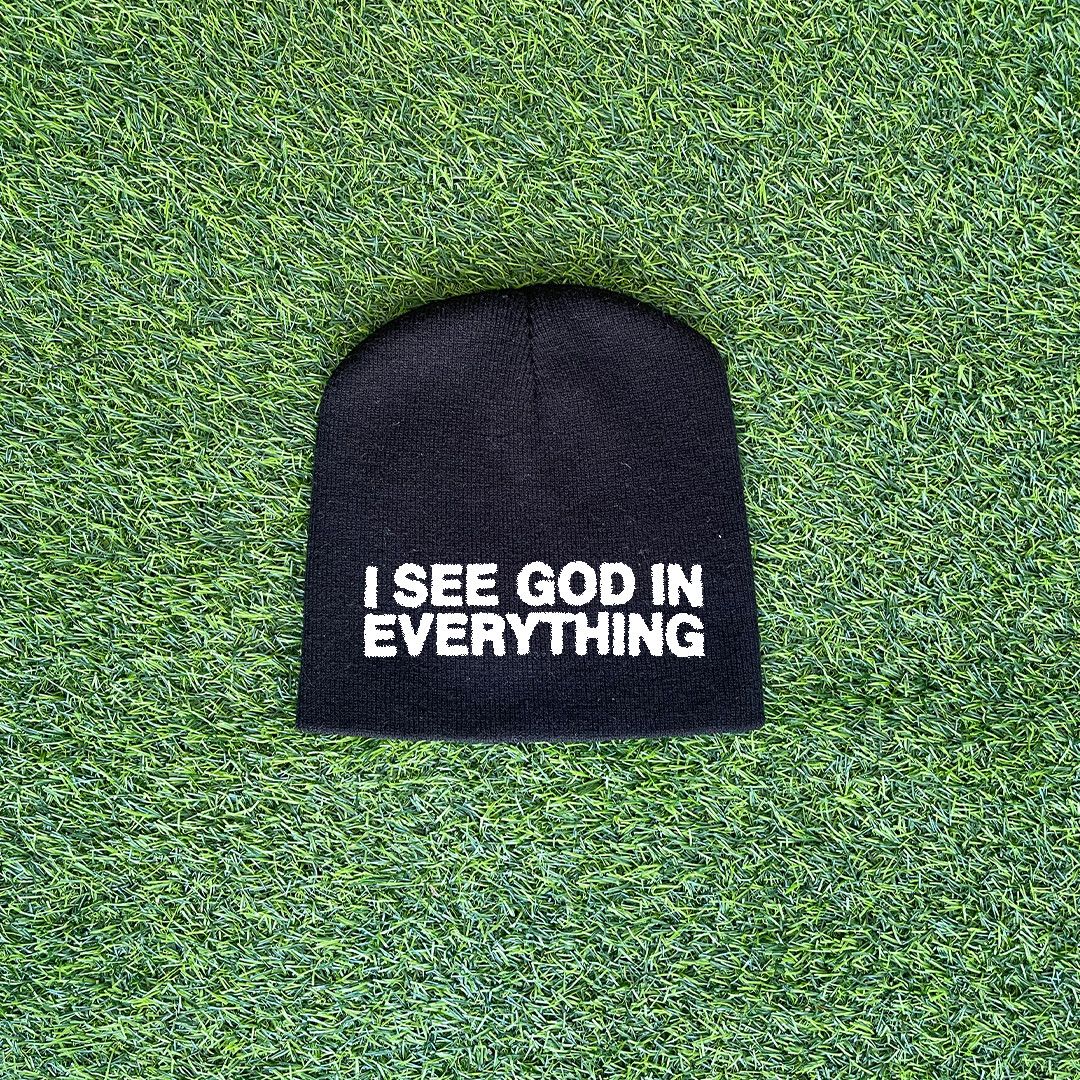 Vintage I SEE GOD IN EVERYTHING SKULLY BEANIE | Grailed