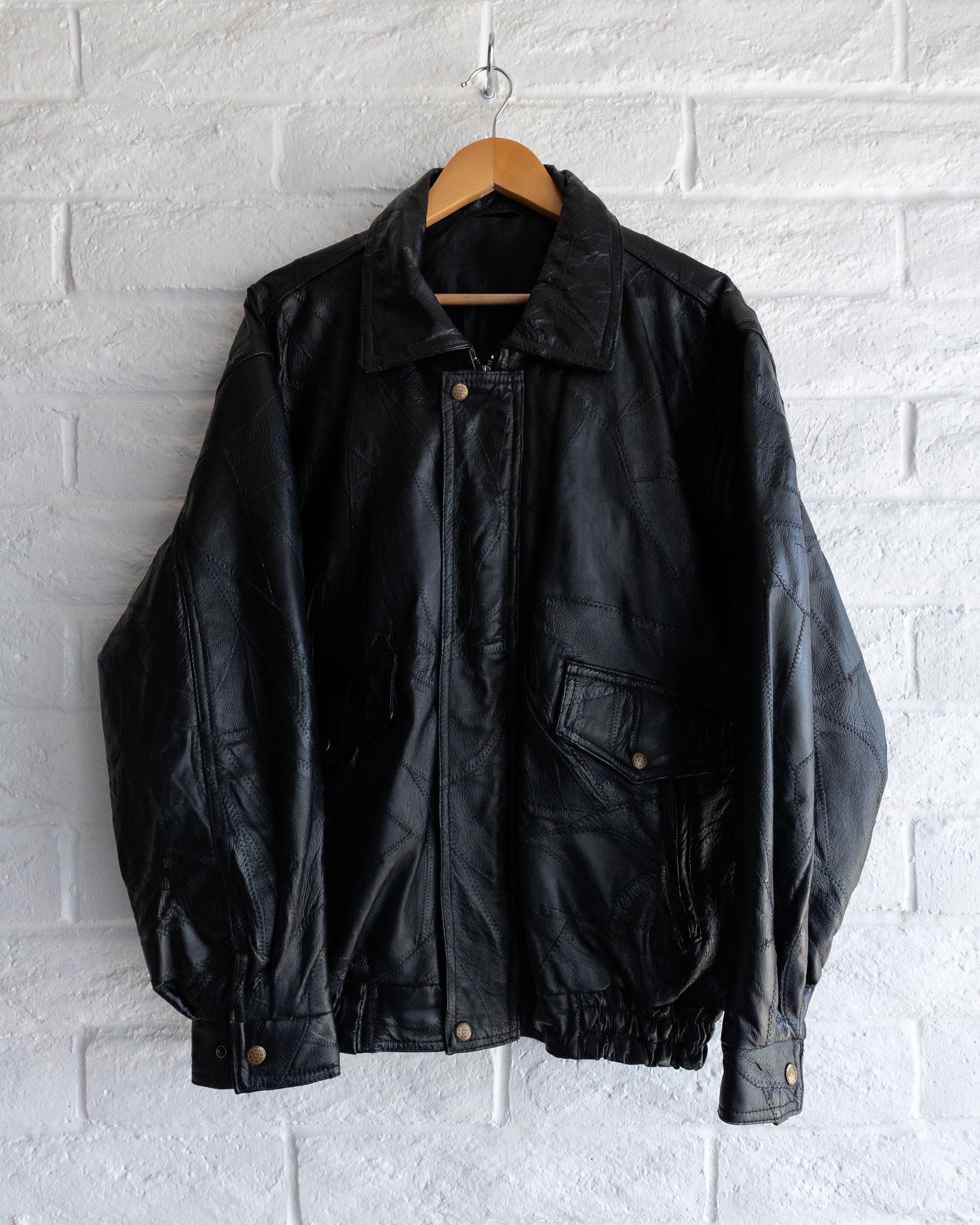 Vintage Vintage Leather Patchwork Jacket Bomber ERD Style Men's L | Grailed
