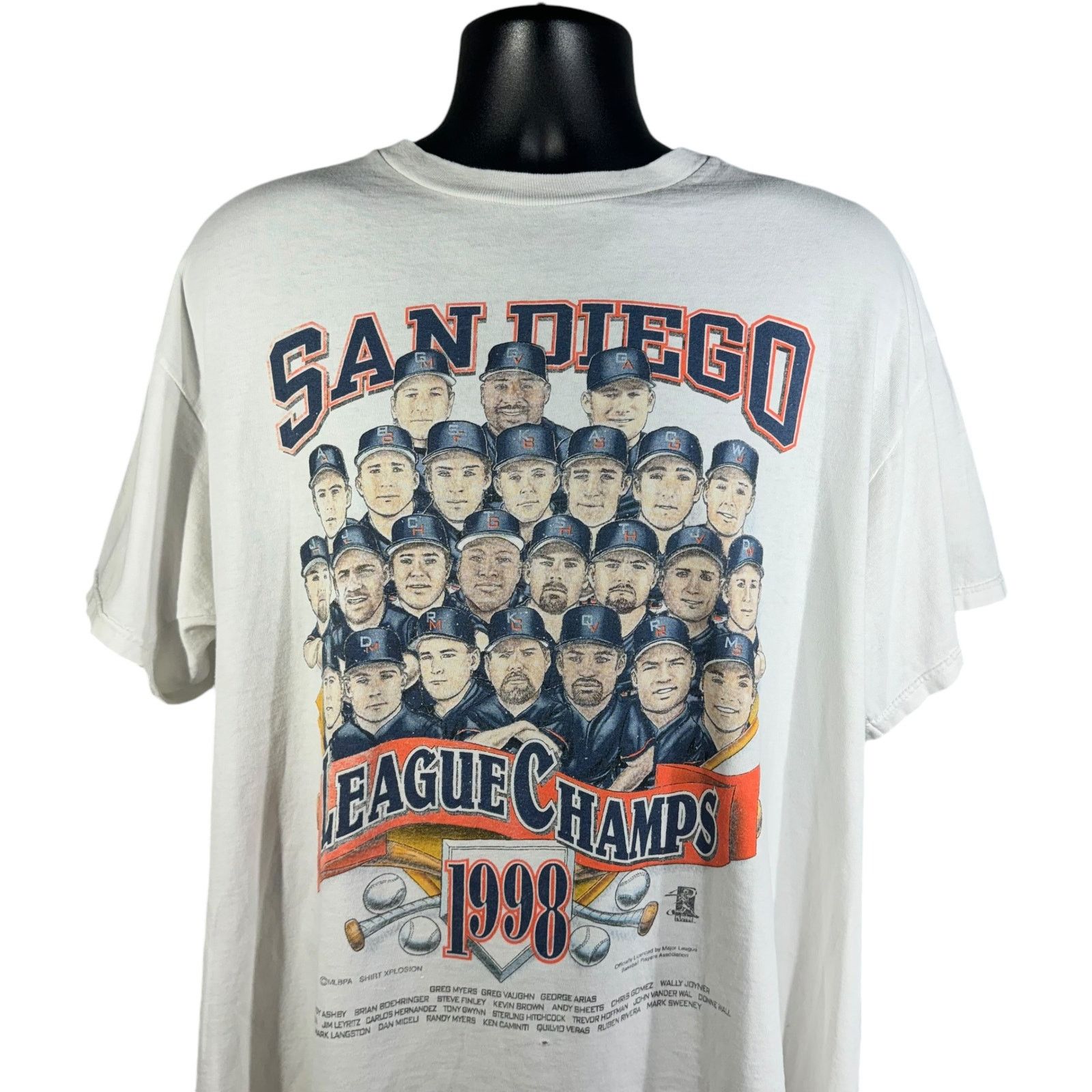 Delta Vintage San Diego Padres Champions Caricature Tee 1998 | Grailed