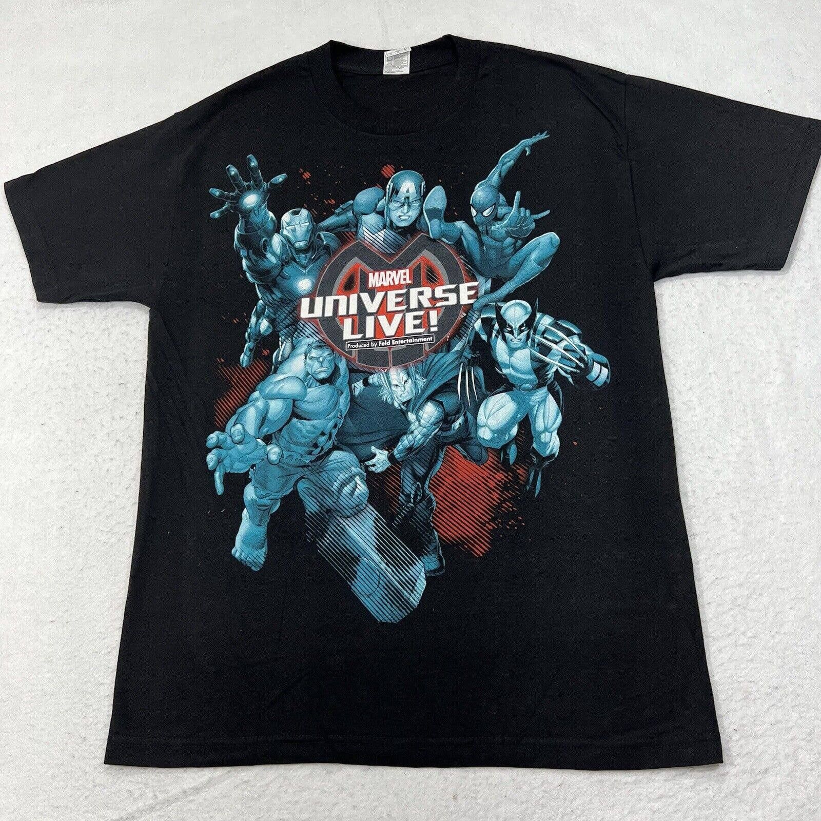 Alstyle Marvel Universe North American Tour Black Graphic T Shirt | Grailed