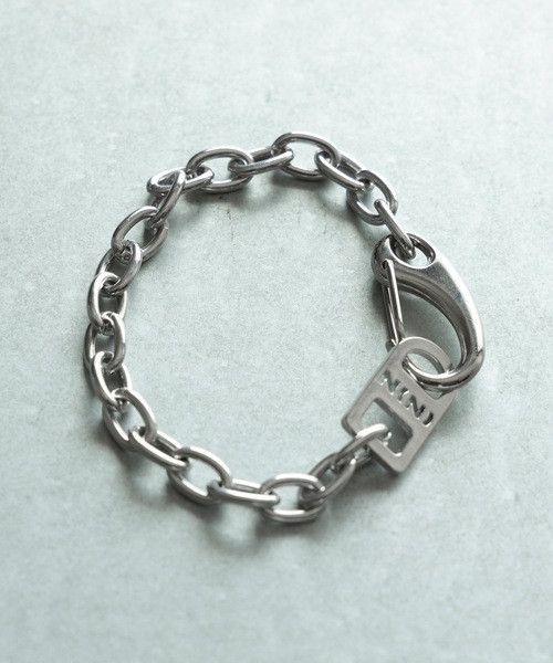 Number (N)ine Number nine N(N) LOGO PLATE HOLE CHAIN BRACELET | Grailed