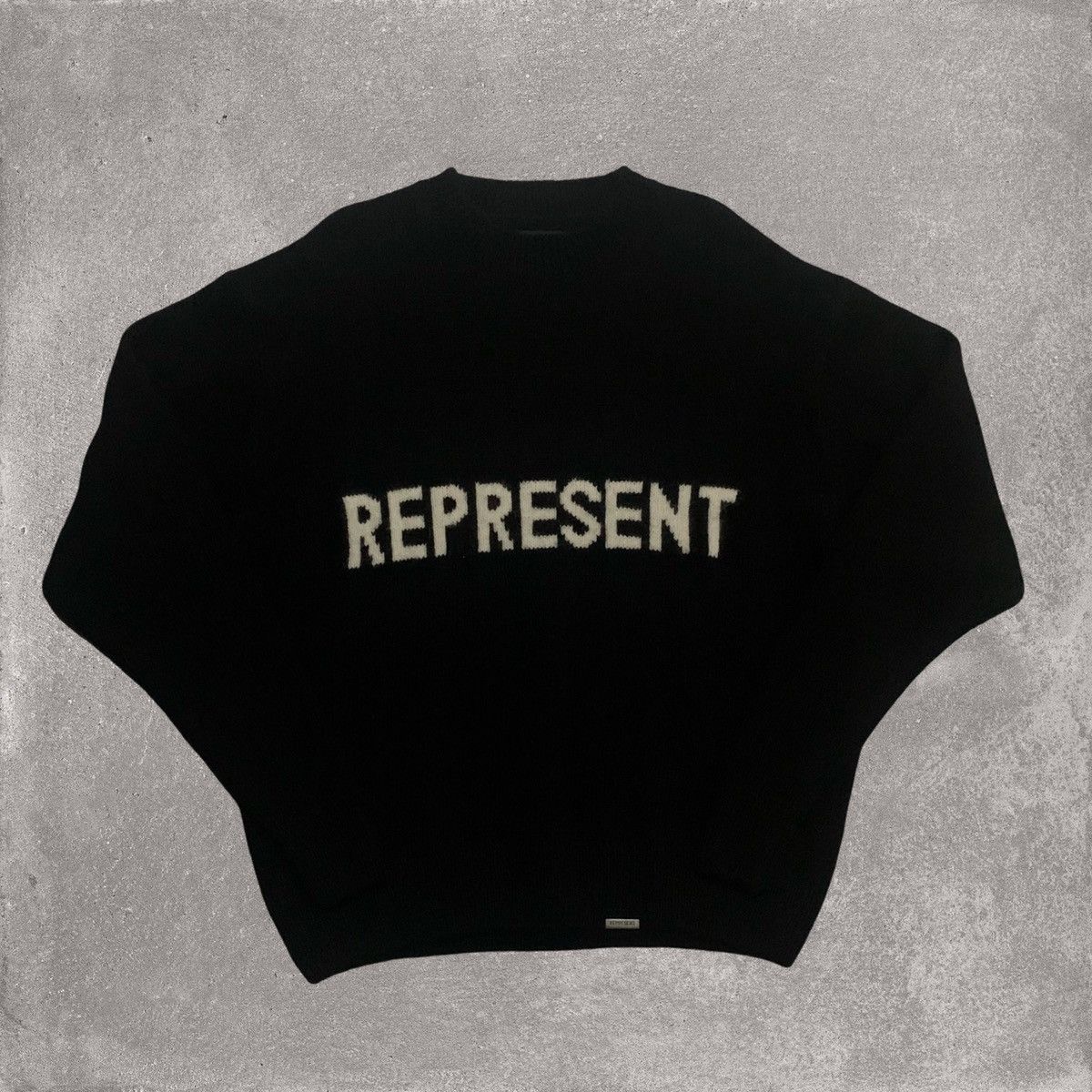 Represent Clo. Represent Large Logo Wool Black Pullover Jumper | Grailed