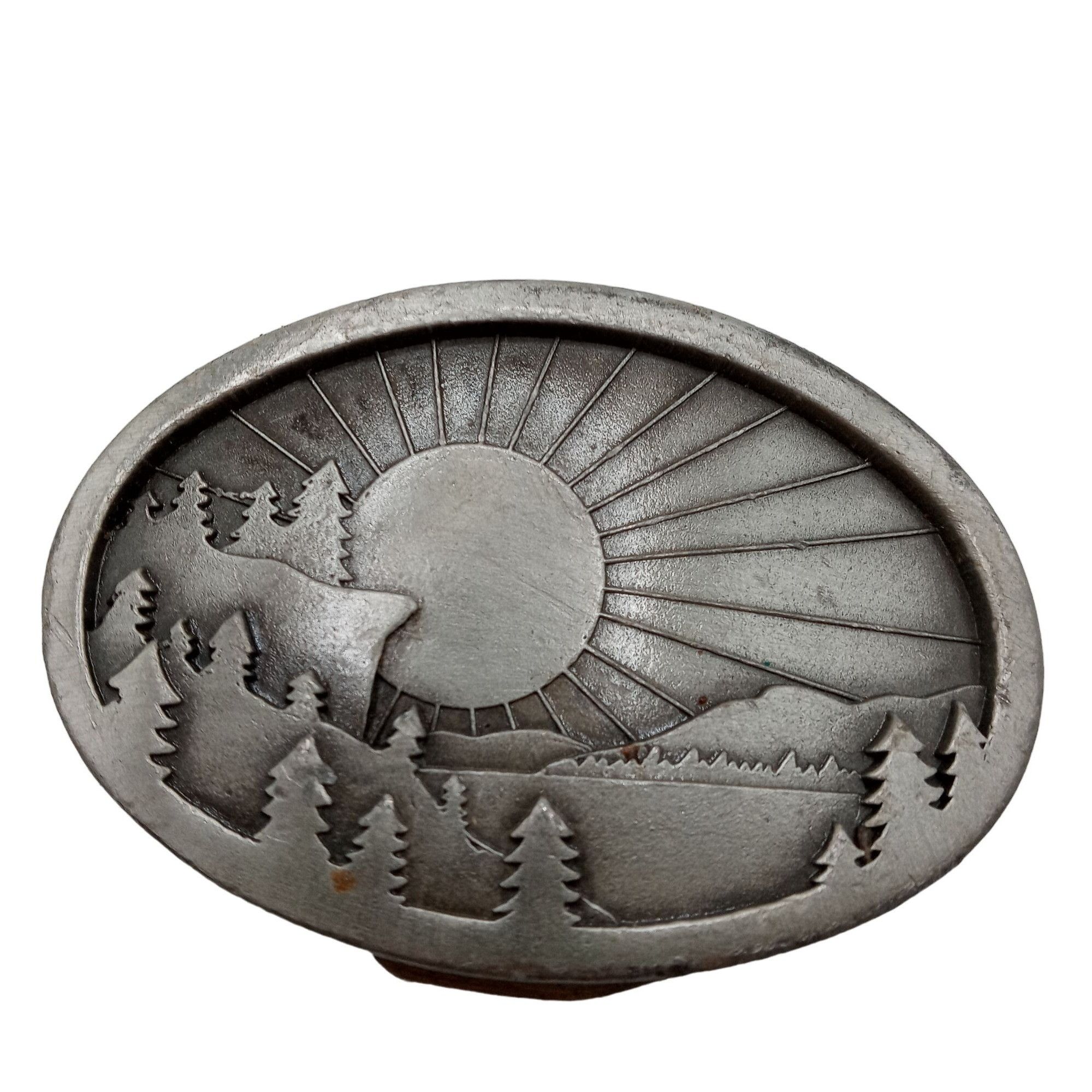 Vintage Sunset Sunrise Belt Buckle Tree Forest Mountain Landscape | Grailed