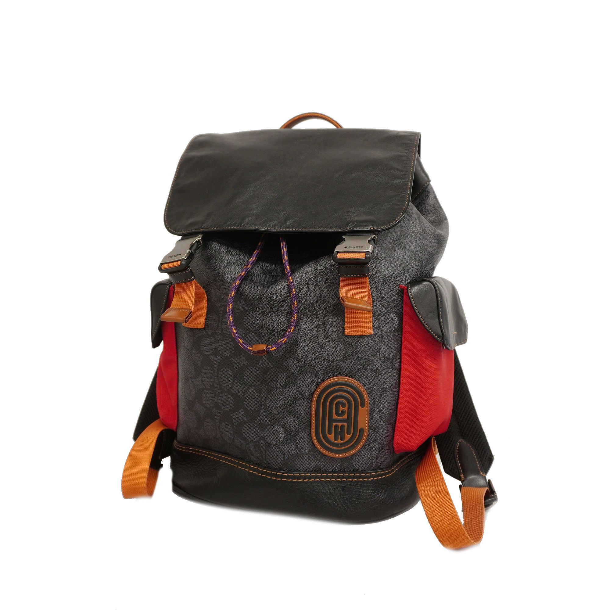 Coach Auth Coach Rucksack 69291 Men's Leather,PVC Backpack Black,Gray ...