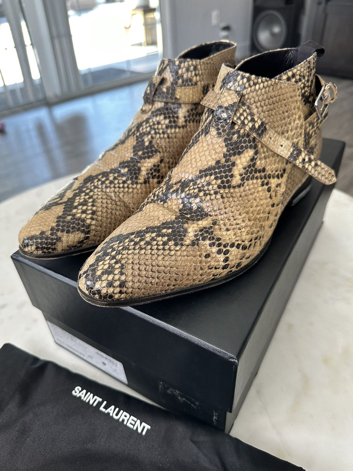 Saint Laurent Paris Saint Laurent Paris London 20 Jodhpur Python boots ...