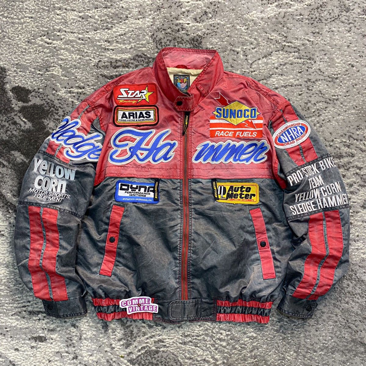 Racing × Vintage × Yellow Corn Vtg yellow corn racing jacket motocycle ...