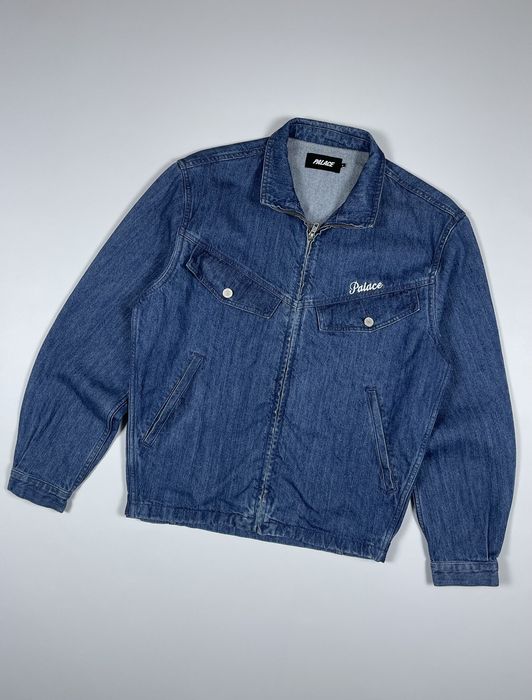 Palace Palace Denim Jeans Zip Funnel Jacket | Grailed