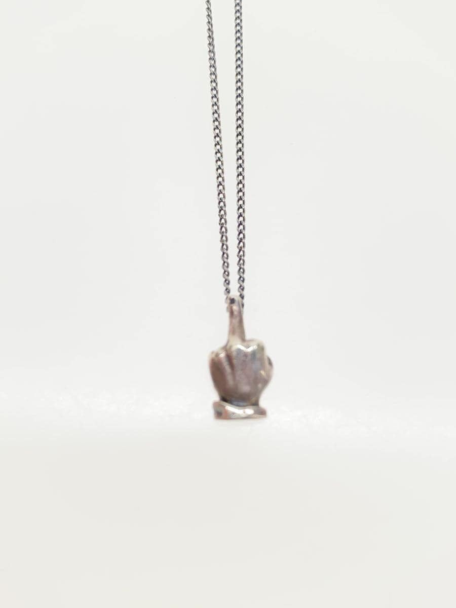 Undercover 🐎 Silver Middle Finger Necklace | Grailed