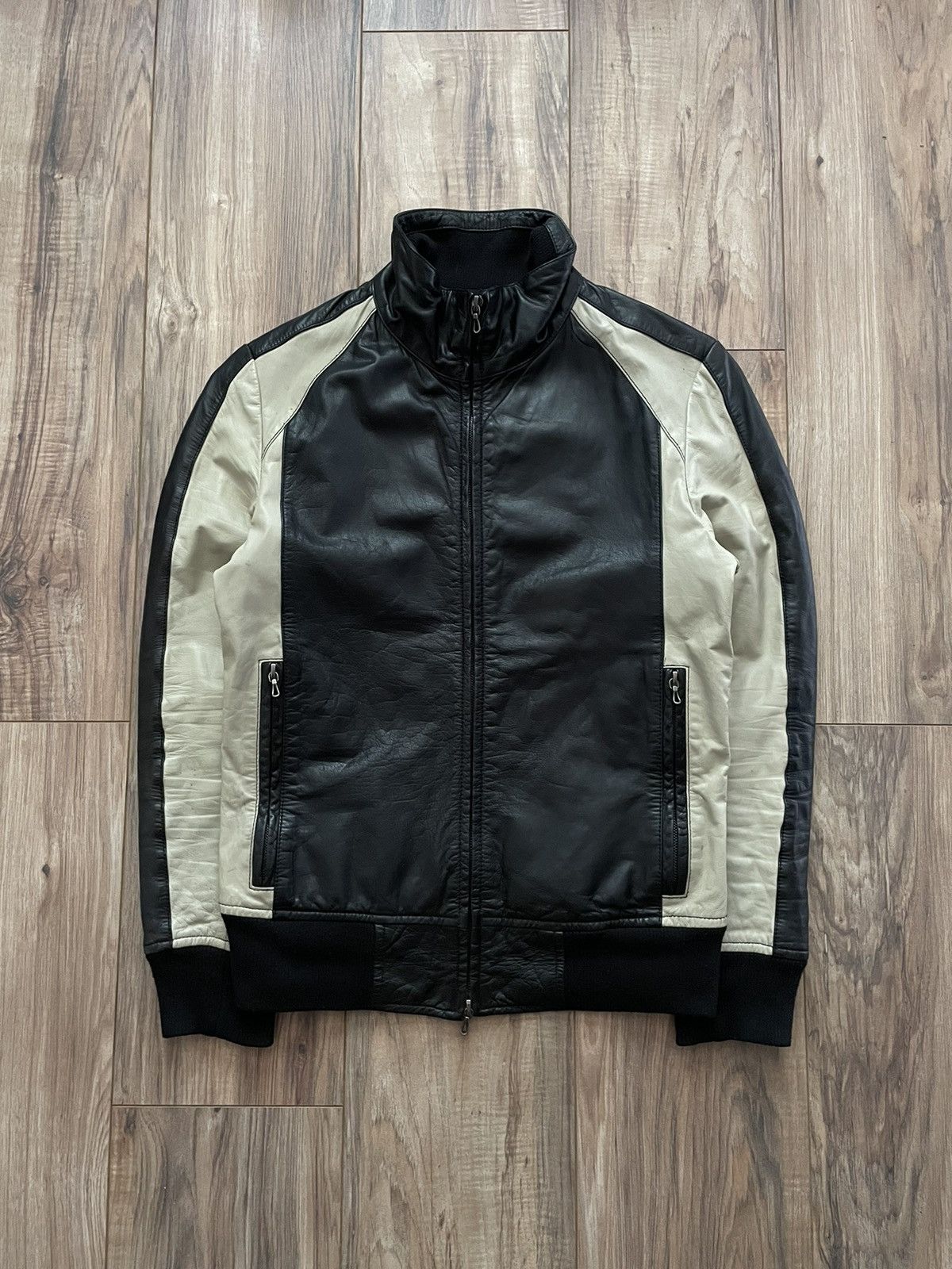 Shellac SHELLAC HIGH NECK LEATHER JACKET | Grailed