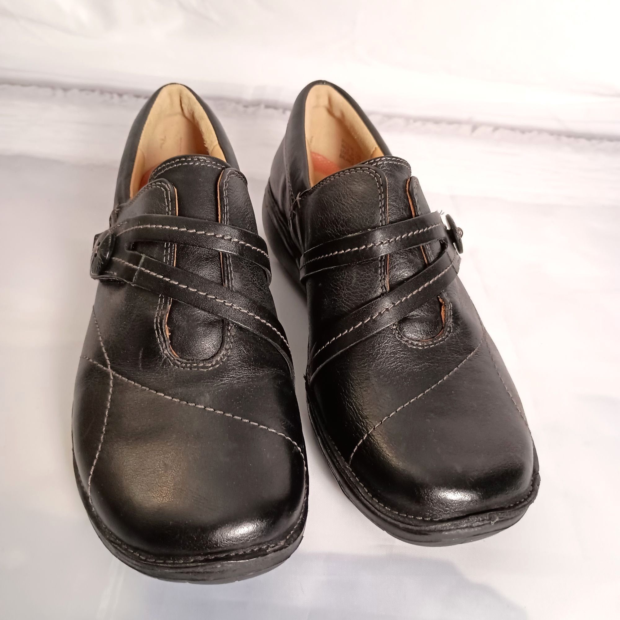 Clarks Clarks Unstructured Esma Black Leather Loafers Women’s 7.5 E ...