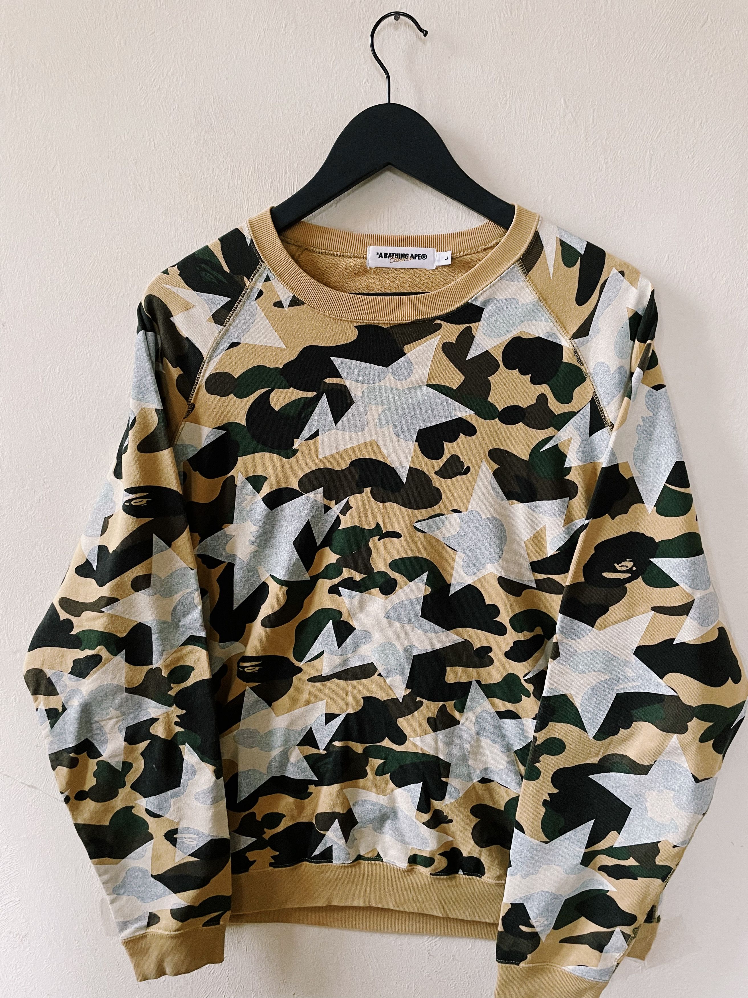 Bape Bape A Bathing Ape Bapesta Logo All Over 1st Camo Crewneck | Grailed