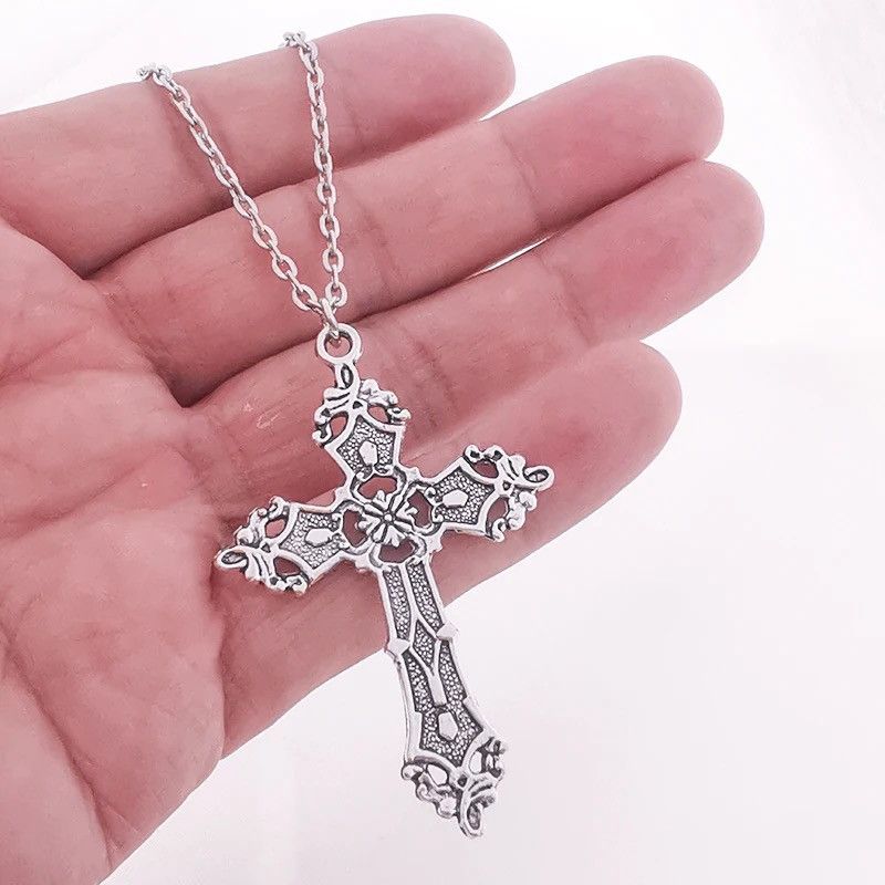 Cuban Link Chain 45 cm Crosses Pendant Necklace | Grailed