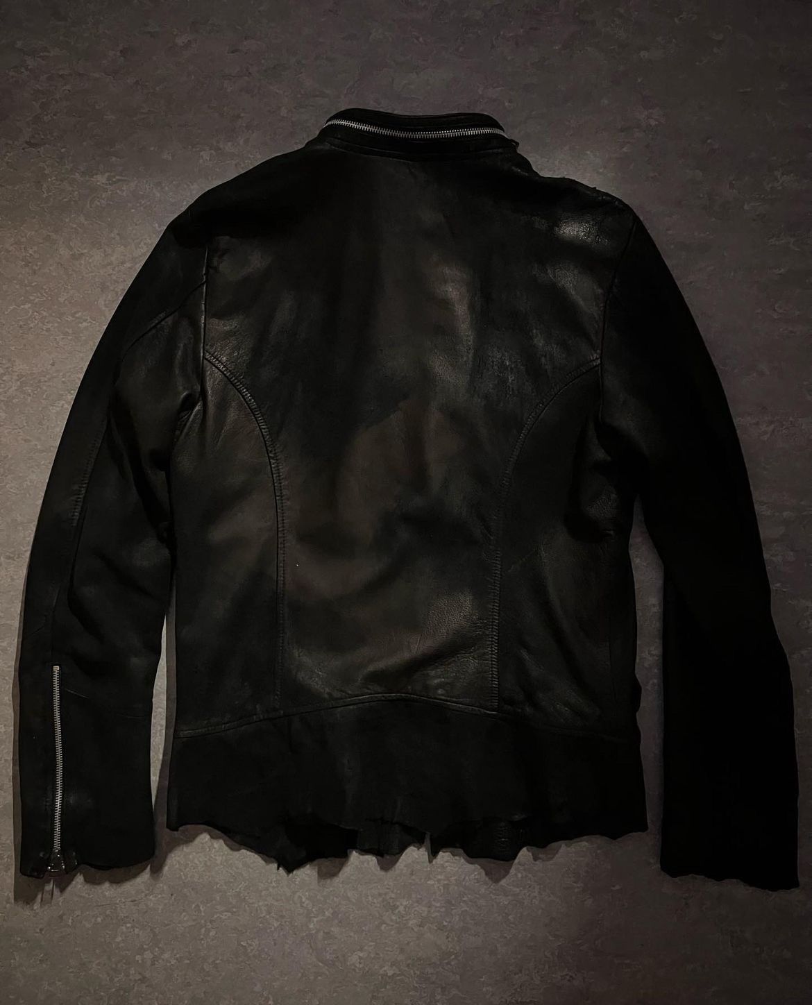 14th Addiction 14th Addiction Leather Crosszip Jacket | Grailed