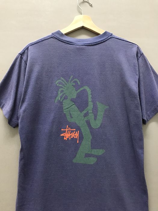 Vintage Vintage Stussy Trumpet Stickman Sun Faded Tees | Grailed