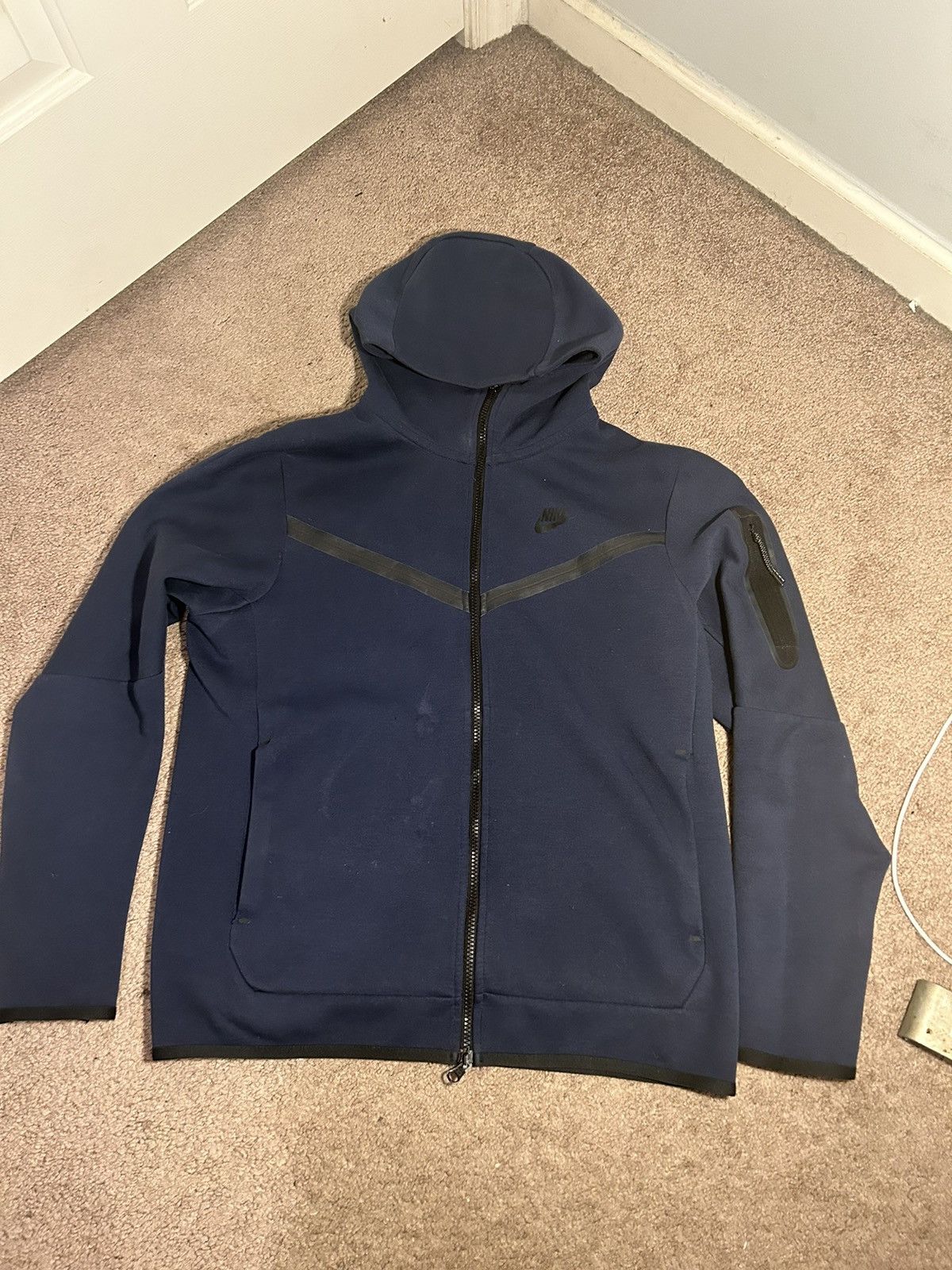 Nike Navy blue nike tech zip up | Grailed