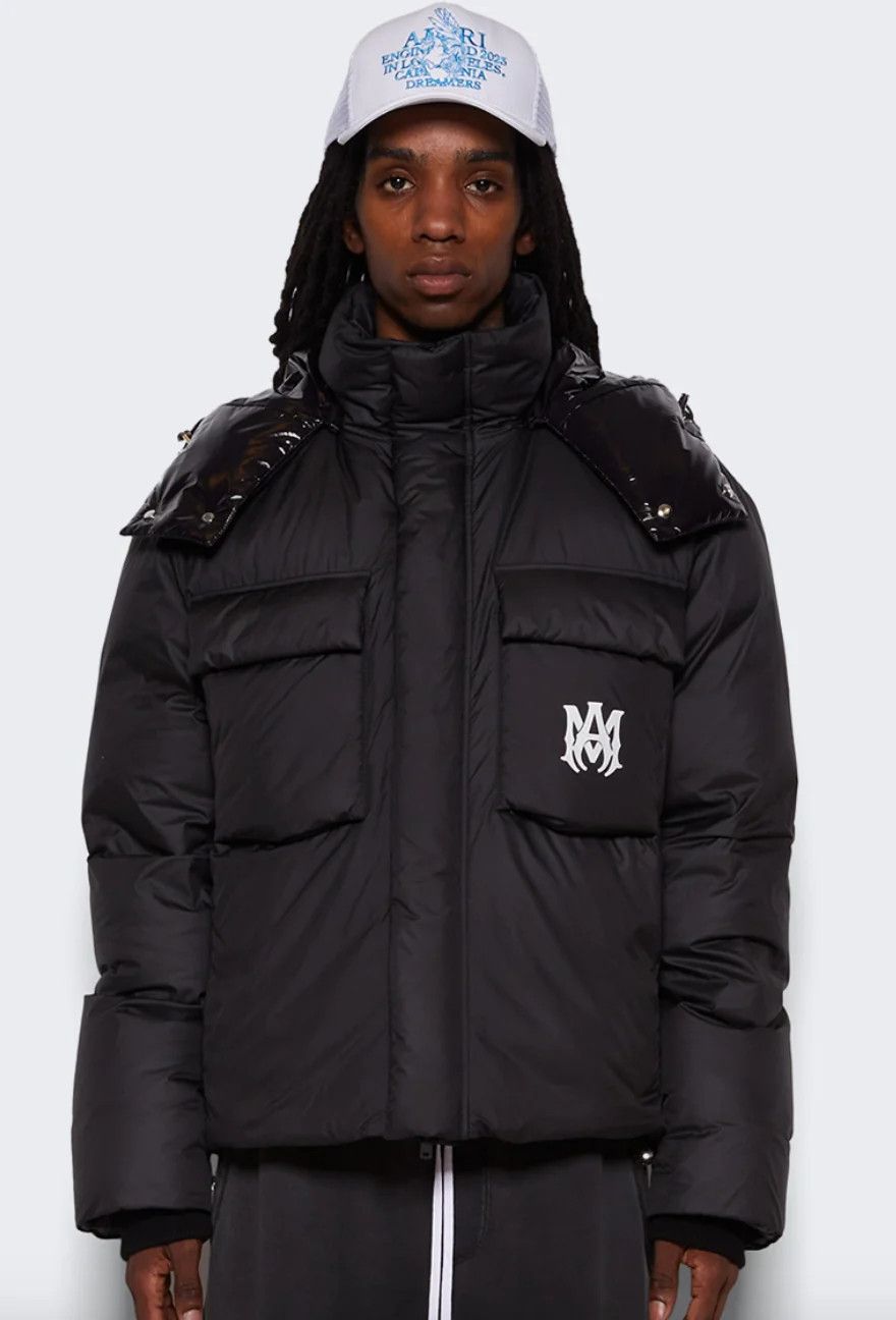 Amiri o1w1db10125 Hooded Down Puffer Jacket in Black | Grailed