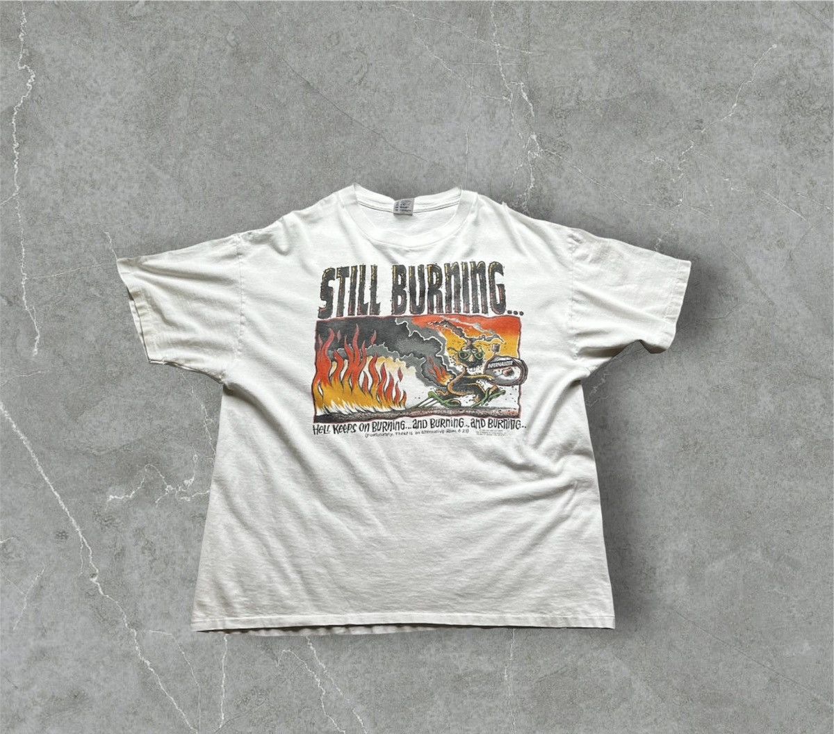 Rare × Religion × Vintage 1993 Internalizer Bunny Hell Vintage Jesus T ...