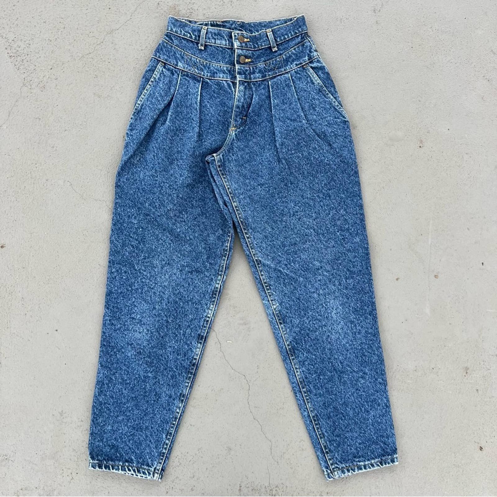 Lee Lee high rise yoke bareback pleated taper leg relax mom jean | Grailed