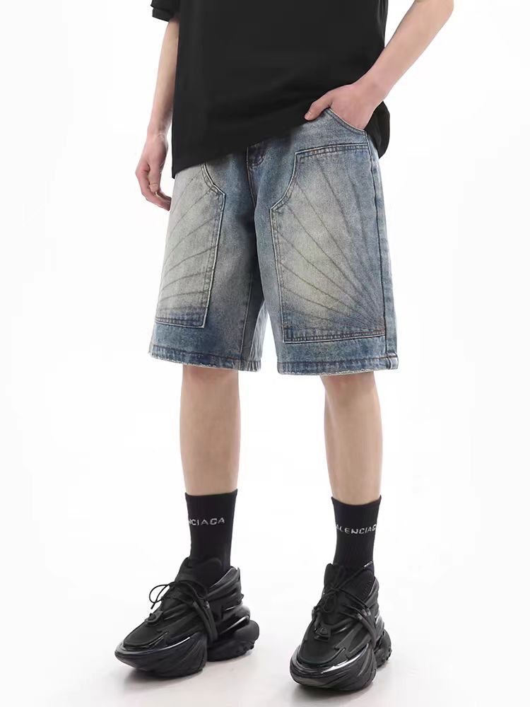 Streetwear Washed Hip Hop Deconstructed Denim Shorts | Grailed